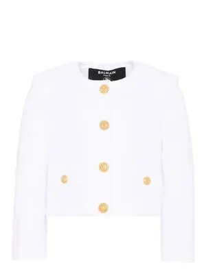 Balmain Buttoned Cotton Jacket - White