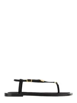 Balenciaga Riva Thong Flat Sandals - Black