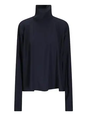 Rick Owens High-necked Long-sleeved Top - Black