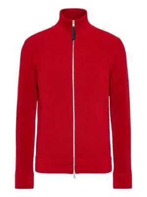 MAISON MARGIELA Ribbed Zip-up Sweatshirt - Red