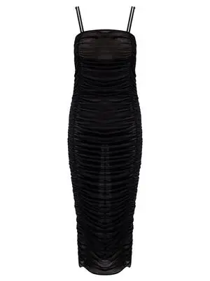 ACTUALEE ACTUALEE Nylon Draped Dress With Adjustable Straps