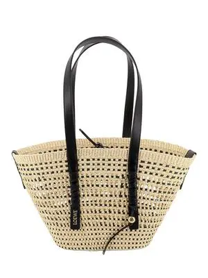 LOEWE LOEWE Paula's Ibiza Braid Raffia And Leather Shoulder Bag