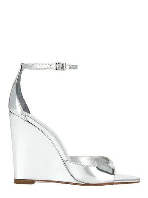 Schutz Scarlett Metallic Wedge Sandal - Prata