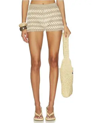 AFRM Callahan Short In Beige - Dune Stripe
