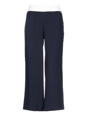 Armani Exchange Crepe Straight Leg Pants - Blue