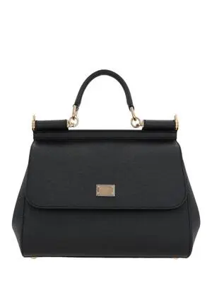 Dolce & Gabbana Sicily Large Leather Handbag - Black