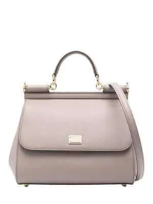 Dolce & Gabbana Sicily Large Leather Handbag - Grey