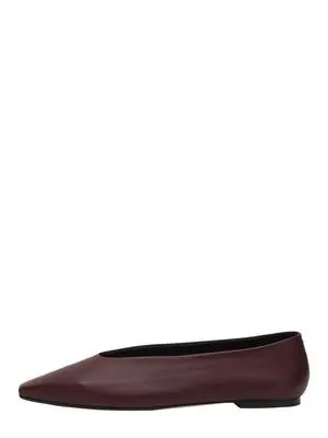 AeydĒ Betty Square Toe Ballet Flats - Port