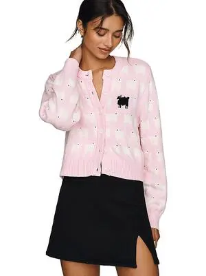 ROWING BLAZERS Rowing Blazers Cropped Graphic Print Crew Neck Sweater
