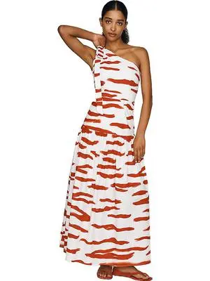 DE LORETA Petite Palma Cotton Maxi Dress - Red Pattern