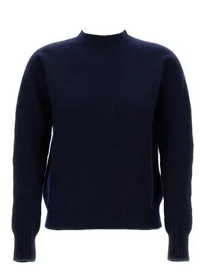 DRUMOHR Wool Jersey-knit Mock Neck Sweater - Blue