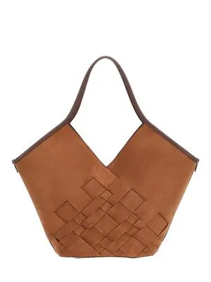 Hereu Hereu Coloma Suede Tote Bag Marrone