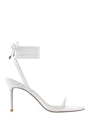 Femme La 3.0 Barely There Lace Up Heel - White