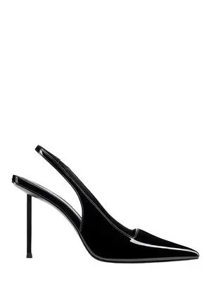 Femme La G63 Slingback Patent Stiletto Pumps - Black