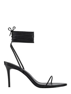 Femme La FEMME Lace Up Strappy High Heel Sandals Black