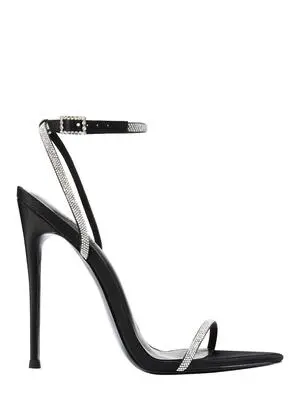 Femme La Niche Diamonds Embellished Stiletto Sandals - Black