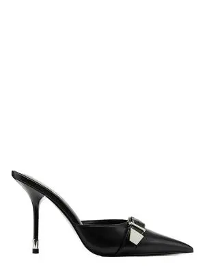 Femme La FEMME Venetia Mule With Buckle Detail Black