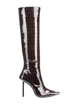 Femme La Whistler Exotic Coco Knee-high Stiletto Boots - Brown