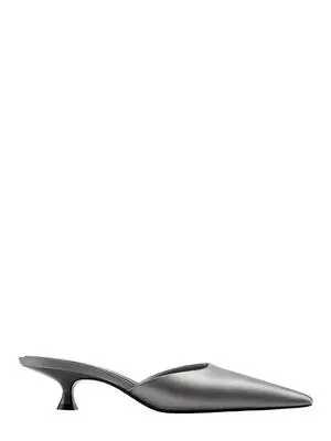 Femme La St. Honore Satin Stiletto Slipper - Grey