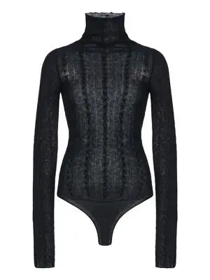 HAIKURE Turtleneck Wool-blend Bodysuit - Black
