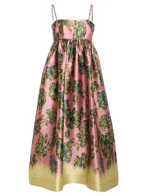 ALEMAIS ALÉMAIS Faye Printed Satin Midi Dress
