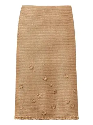 Lafayette 148 New York Embellished Straight Midi Skirt - Neutral