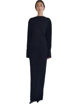 DARKPARK Meredith Cotton Maxi Dress With Wide Back - Black