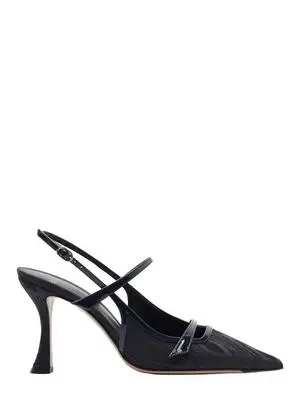 ALEXANDRE BIRMAN Alexandre Birman Tita Moire Slingback Pumps Blue