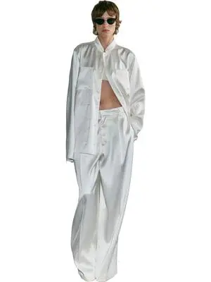 DARKPARK Danielle Wide-leg Trousers In Viscose - White