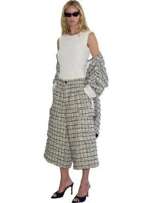 DARKPARK Naty Cotton-blend Tweed Culotte Pants - Plaid