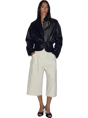 DARKPARK Sissy Leather Peplum Jacket - Black