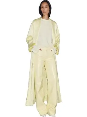 DARKPARK Jade Jacquard Long Coat - Yellow