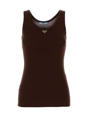 Prada Chocolate Cotton Tank Top - Brown