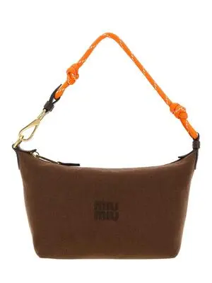Miu Miu Gabardine Handbag - Brown