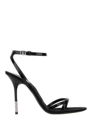 Gucci Leather Ankle Strap Stiletto Sandals - Black