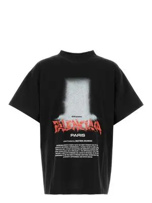 Balenciaga Cotton Oversize T-shirt - Black
