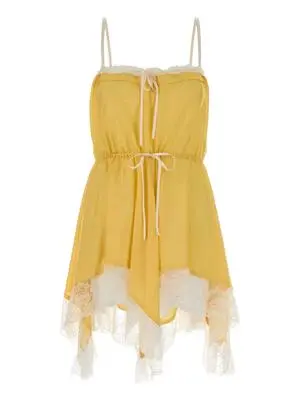 Saint Laurent Silk Mini Dress - Yellow