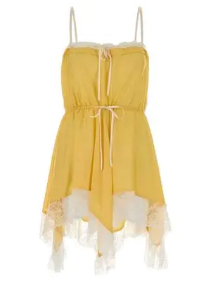 Saint Laurent Silk Mini Dress - Yellow