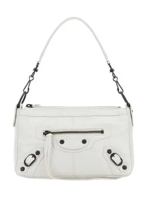 Balenciaga Mini Le City Moto Shoulder Bag - White