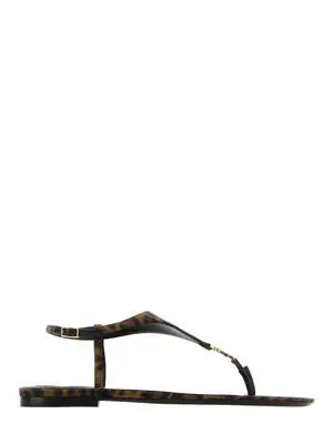 Saint Laurent Printed Fabric Cassandra Sandals - Multicolor