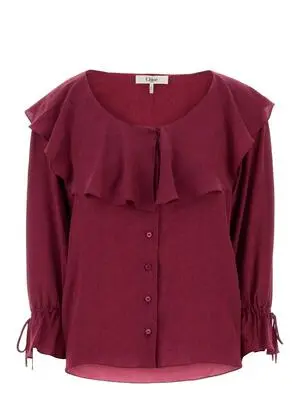 Chloé Tyrian Silk Blouse - Purple