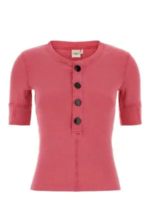 Chloé Cotton Top - Pink