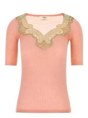 Chloé Wool T-shirt - Pink