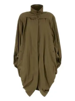 Chloé CHLOE Olive Poplin Overcoat Green