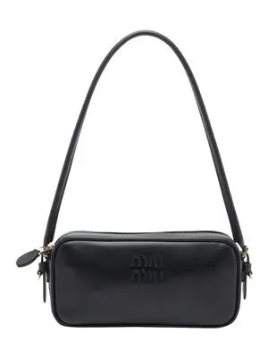Miu Miu Logo Shoulder Bag - Black