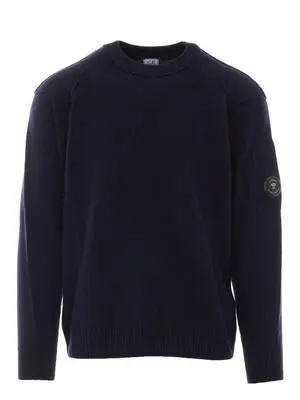 C.P. COMPANY Lens Crew Neck Sweater - Blue