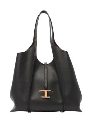 TOD'S Medium T Timeless Shopping Bag - Black