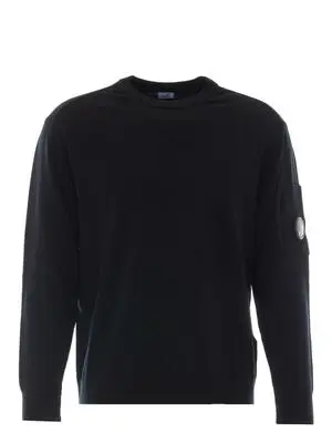C.P. COMPANY Lens Extrafine Merino Wool Sweater - Black
