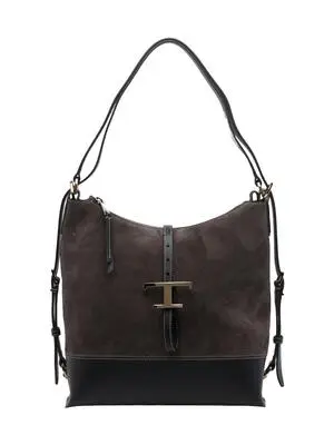 TOD'S TOD'S Small Suede Timeless Backpack And Shoulder Bag Brown