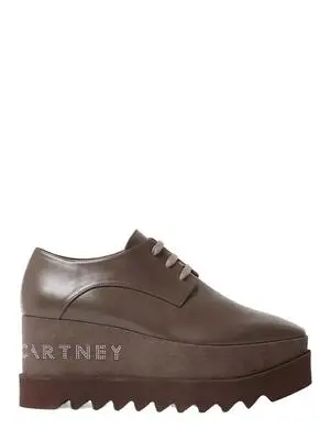 Stella McCartney Elyse Logo Derbies With Wedge Sole - Brown